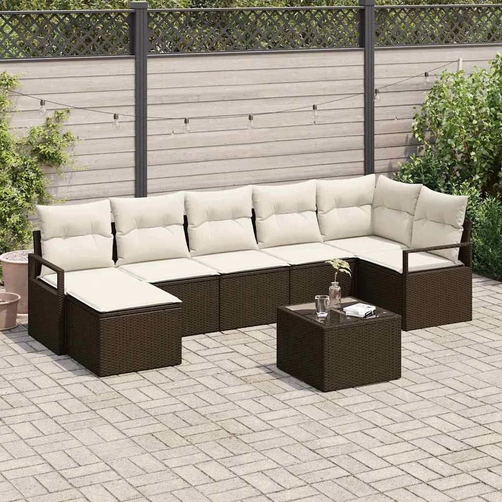 Set pohovek 8 ks Hnědá polyratan 3346478