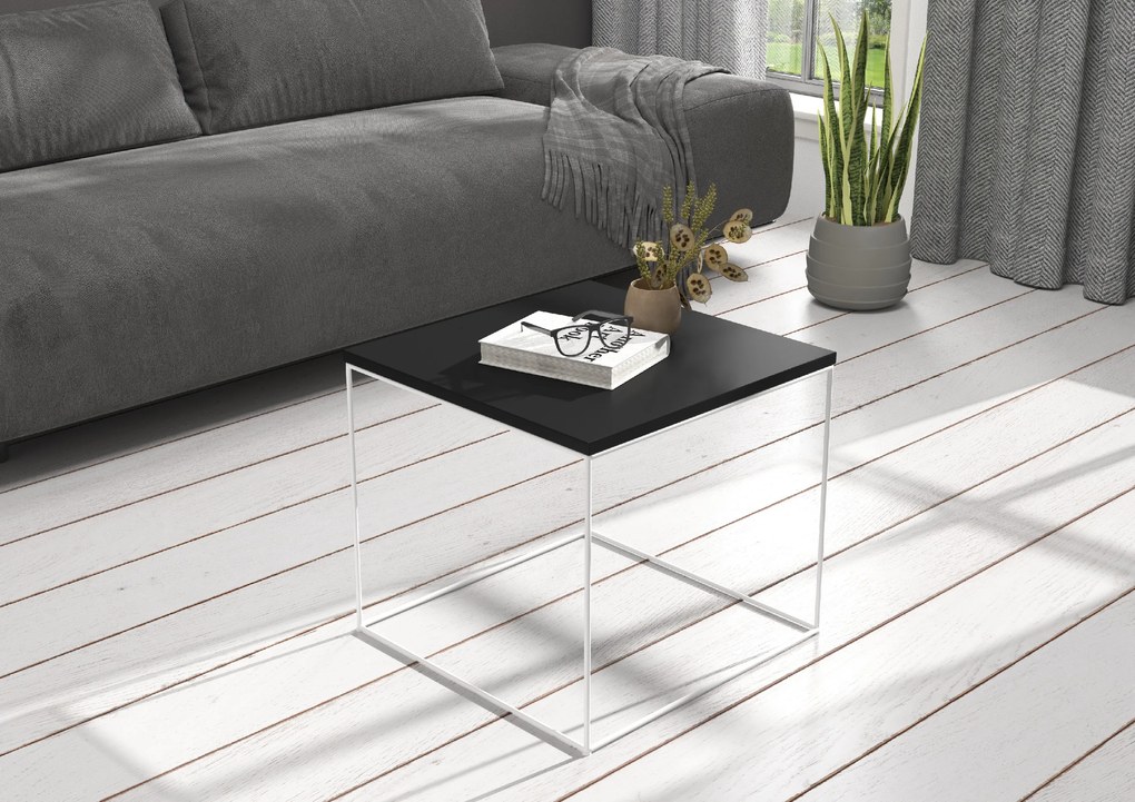 ADRK Furniture Konferenční stolek ELENA 50x50 CT-ELE-W-B