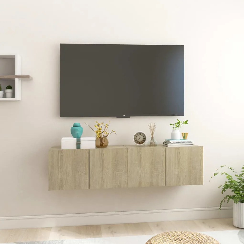 vidaXL Marketos Závěsné TV skříňky 2 ks dub sonoma 60x30x30 cm