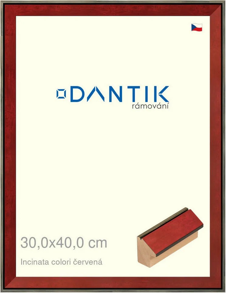 DANTIK rámeček 30x40 | INCLINATA colori červená (Plexi Čiré)