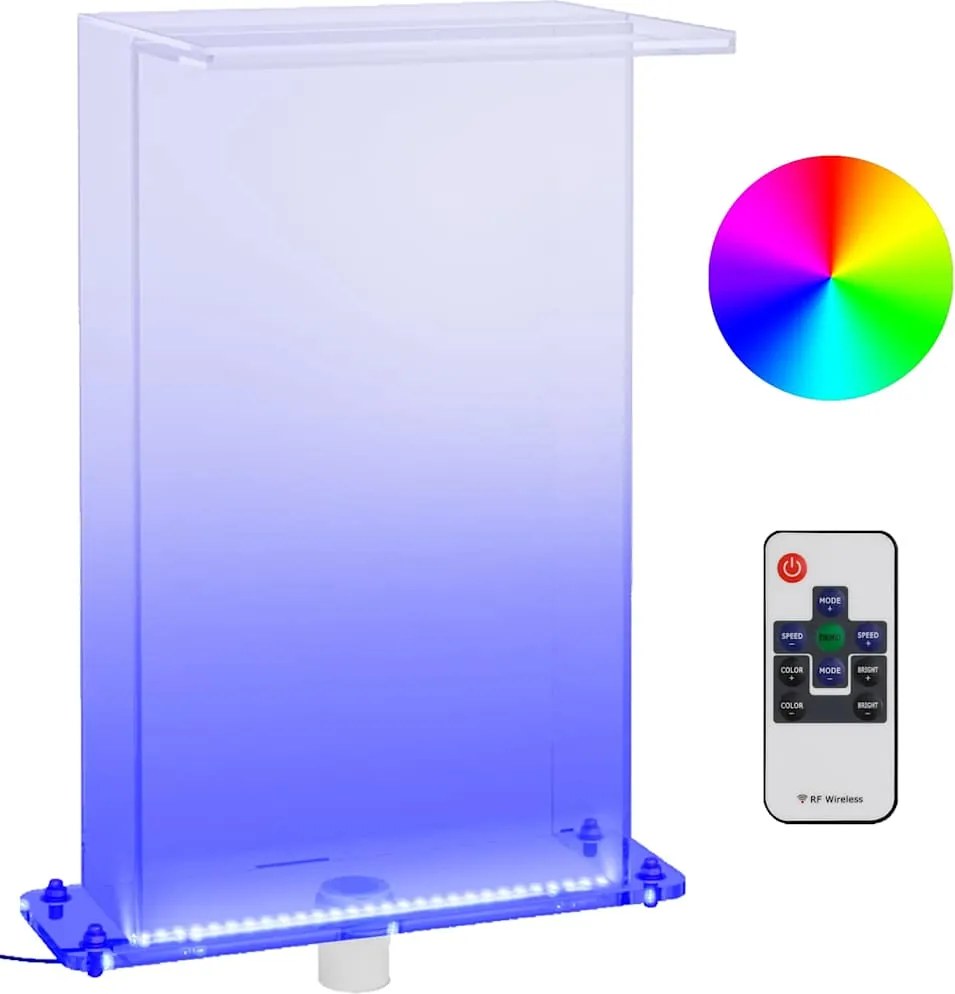 Bazénová fontána s RGB LED osvětlením akryl 51 cm 151406