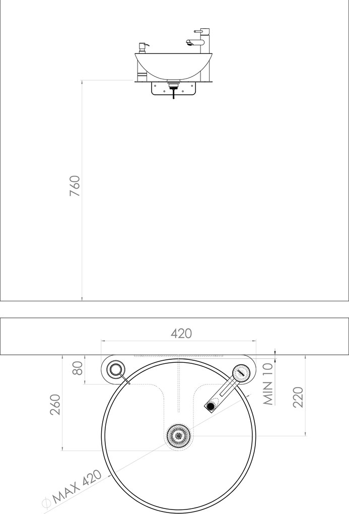 Sapho Sapho, TETRIS držák umyvadla, stojanová baterie vpravo, černá mat, TZ420