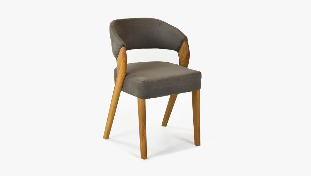 Designová luxusní židle - dub, Almondo - taupe
