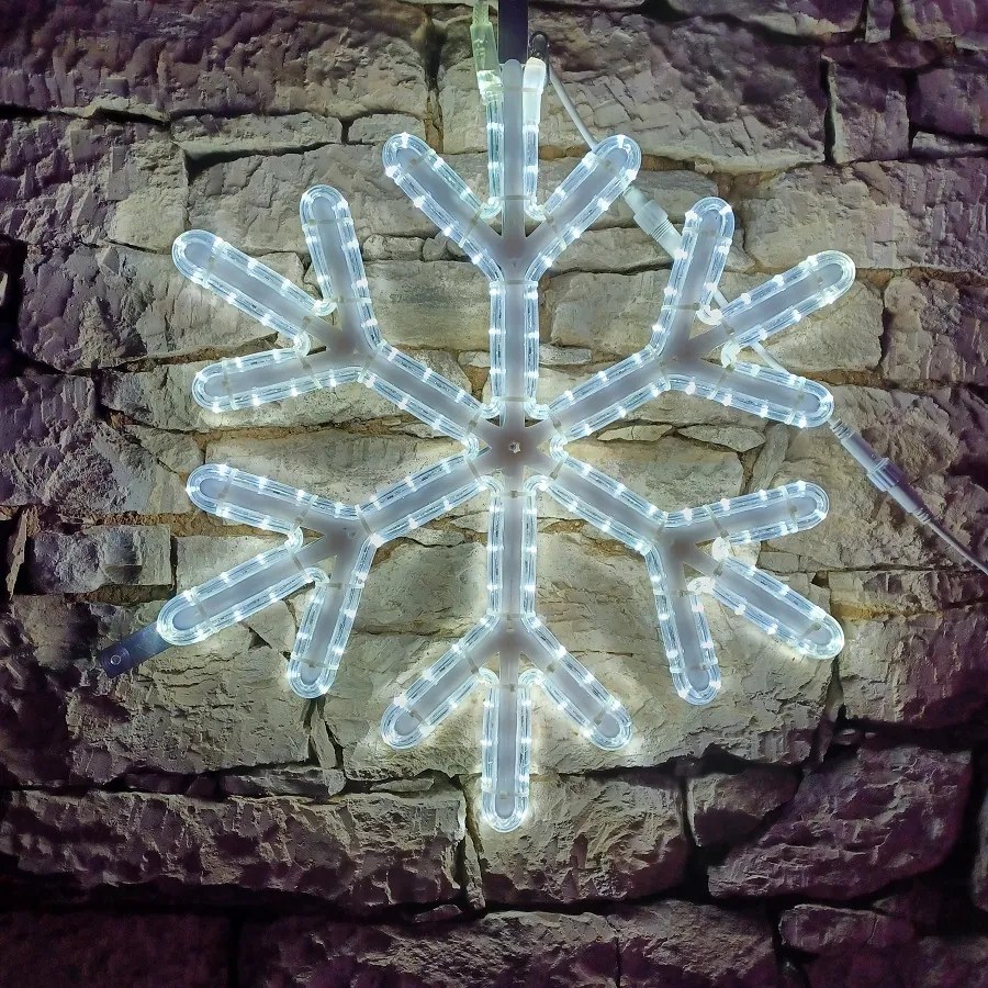 Easy Fix 2D LED světelná vločka V. Ø 67 cm, ledově bílá, závěsný, 3D tisk