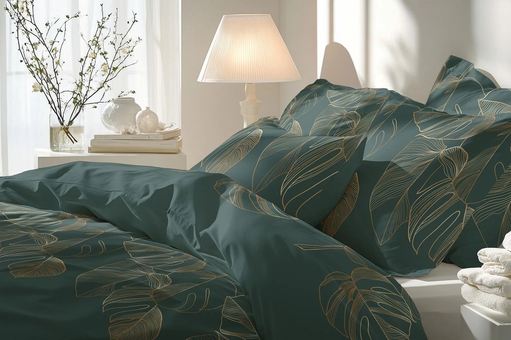 Florella Saténové povlečení Edel Satin Gisele Gold Rozměr: 70x90 + 140x200 cm