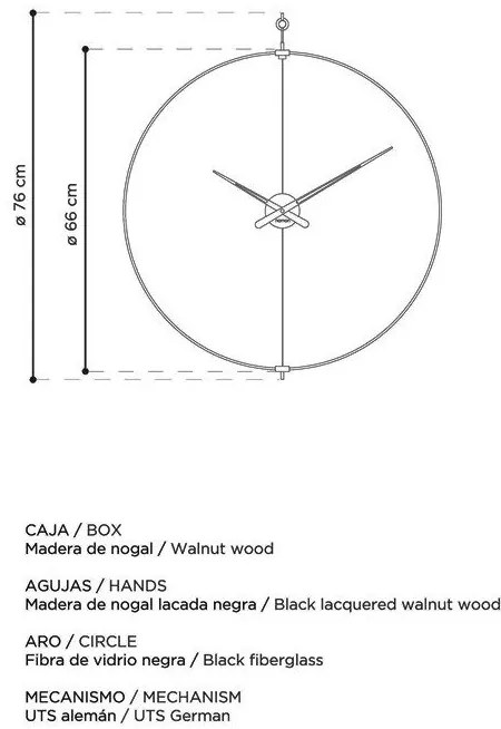 Designové nástěnné hodiny Nomon Barcelona Small 76cm
