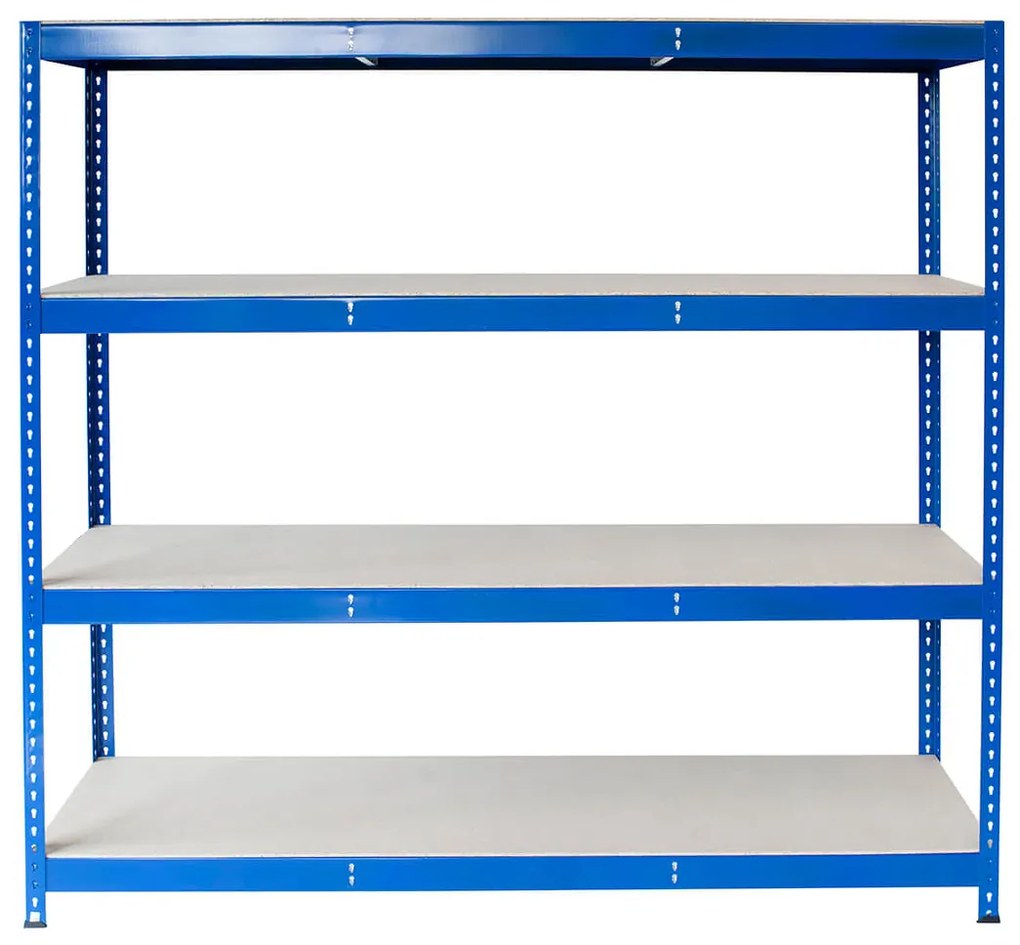 Weitspannregale L Metall Steckregal blau 200X180X45cm, 4 Böden, 600kg