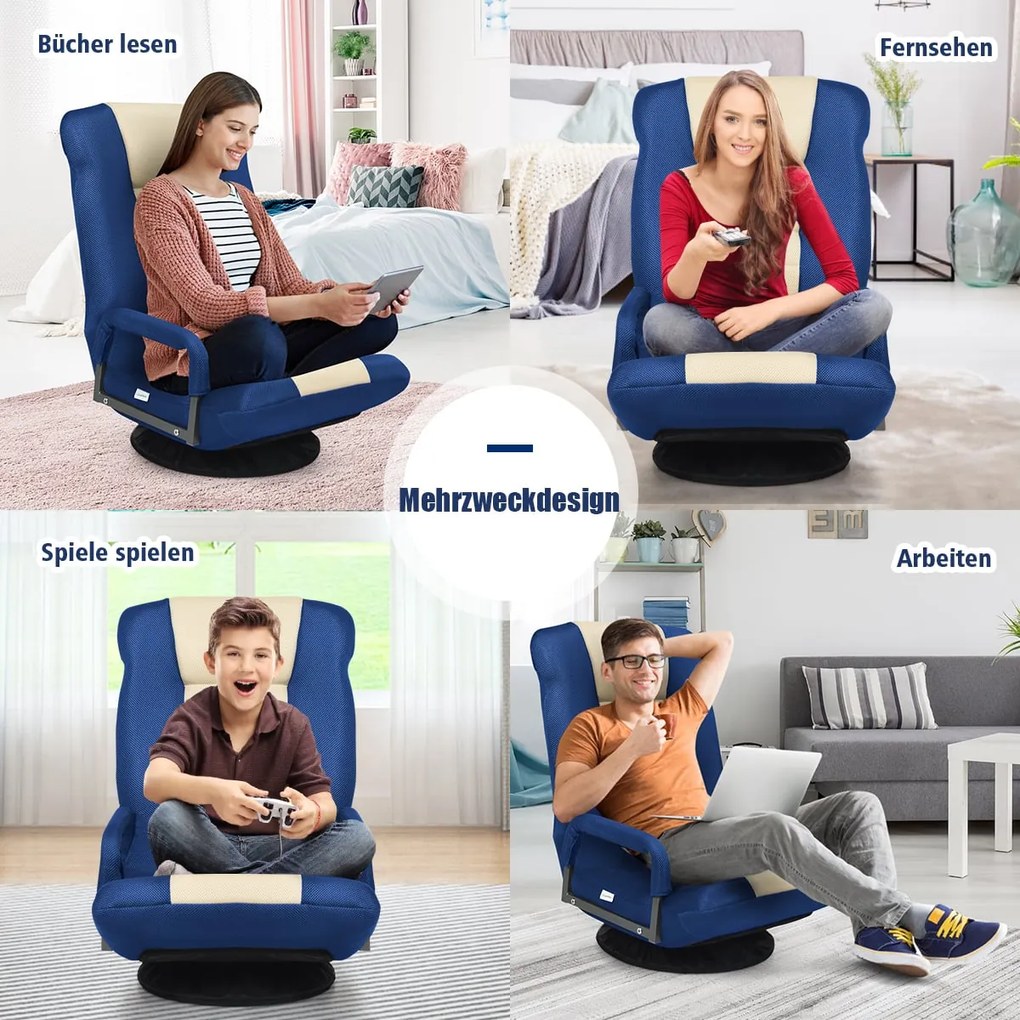 Costway Podlahové křeslo otočné podlahové křeslo relaxační křeslo