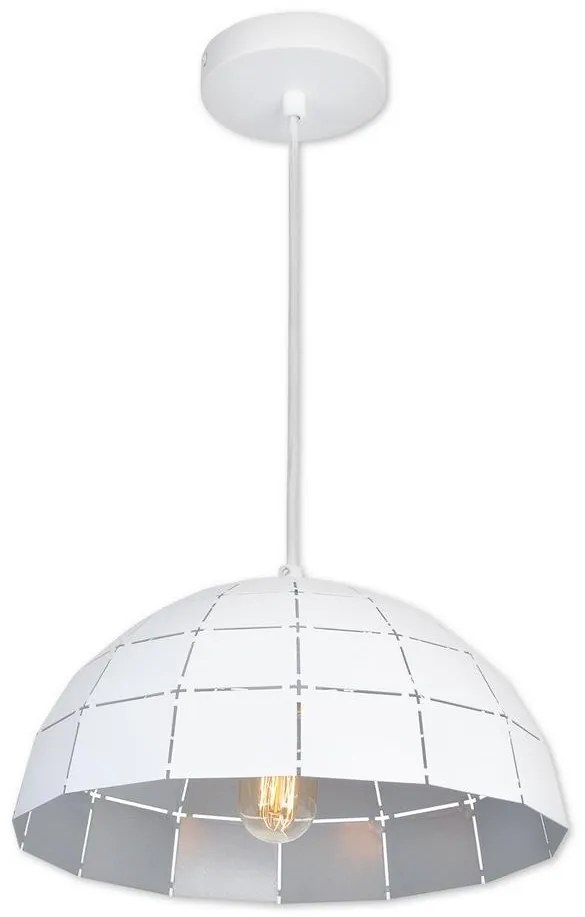 Top Light Apolo 30B - Lustr na lanku 1xE27/40W/230V bílá/stříbrná