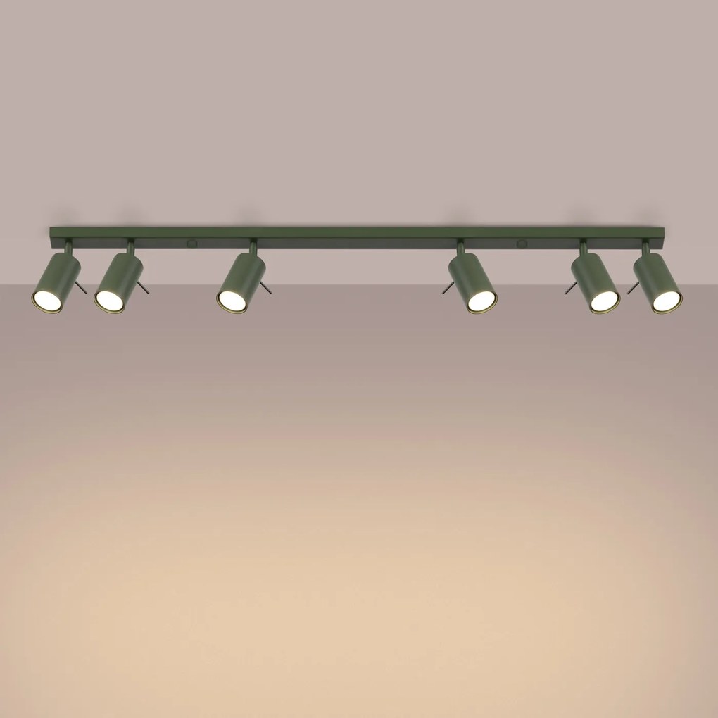 Sollux Lighting Stropní svítidlo RING 6L olivově zelené