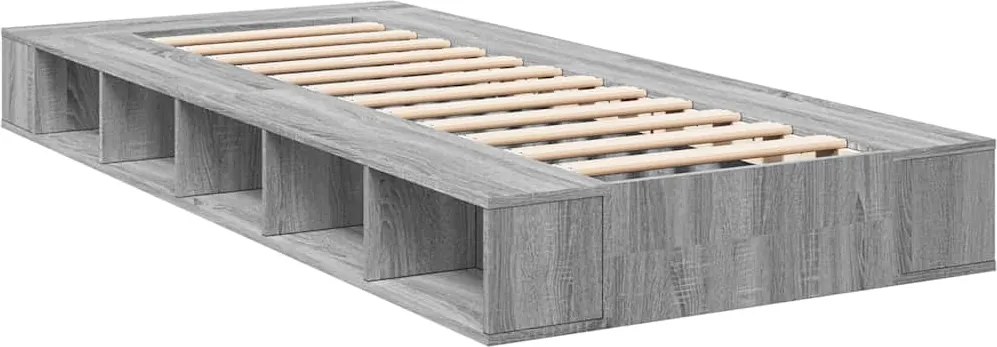 Rám postele šedý sonoma 90 x 200 cm kompozitní dřevo 3280522