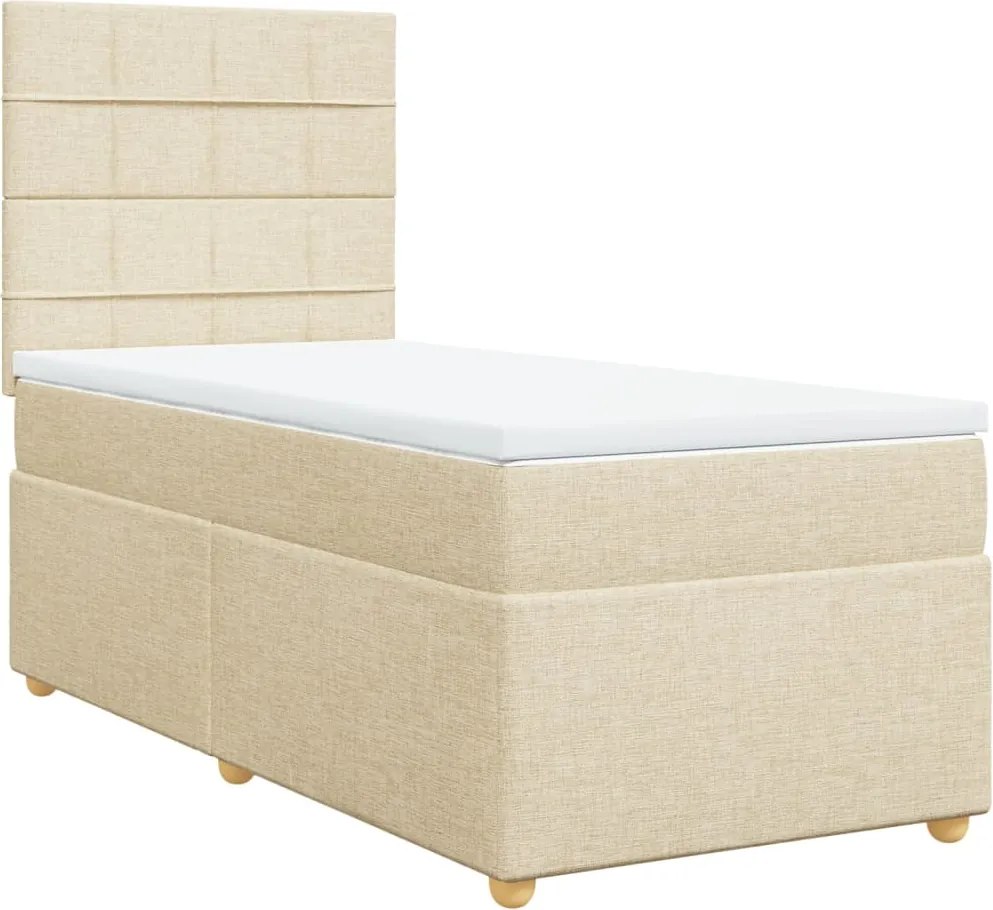 Box spring postel s matrací krémová 80 x 200 cm textil 3293412