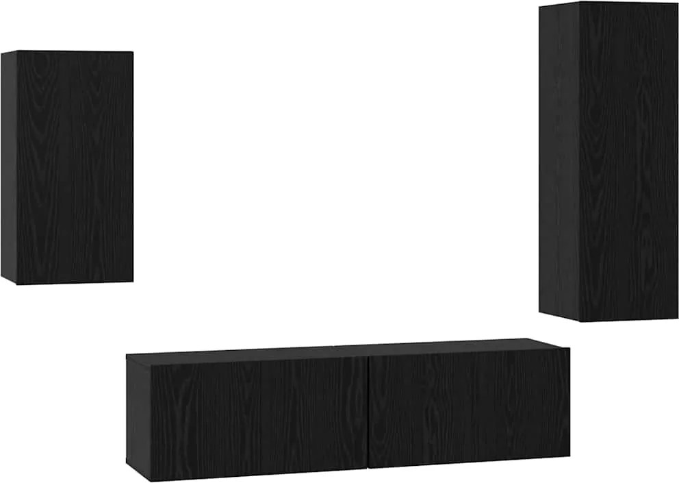 Sestava TV skříněk 4 ks Černý dub Kompozitní dřevo 3393283