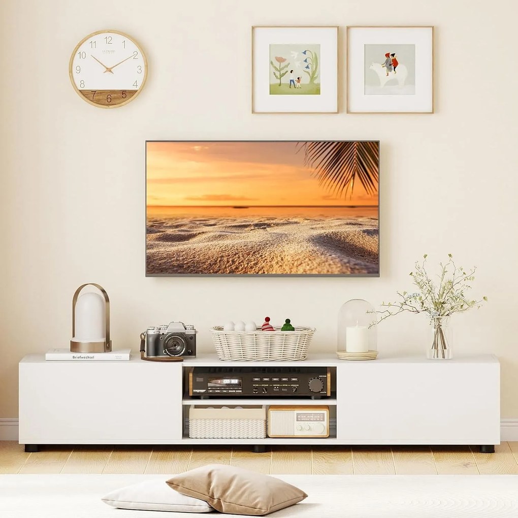 Costway TV skříň TV komoda pro televizory do 70 palce TV s 2 dvířky