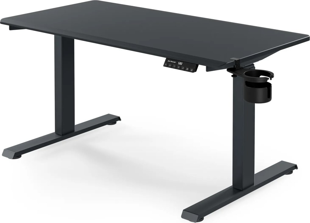 Elektrický stůl s nastavením výšky ergonomický antracitový,1200x600 mm: ARIA