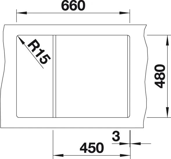 Granitový dřez Blanco METRA 45 S Compact šedá skála 519562