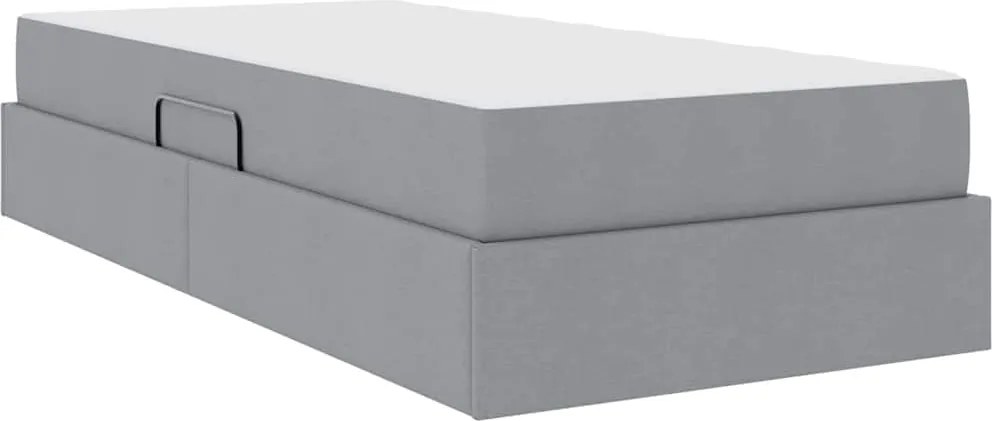 Postel s úložným prostorem a matrací Světle šedá 100 x 200 cm 3399640