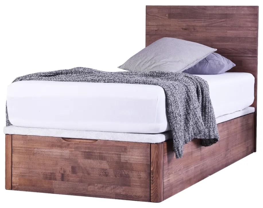 DOMESTAV s.r.o. Postel DREAMBOX-dřevěné čelo, čelní výklop 80/90x200 Materiál: Buk cink, Barevne provedení: Přírodní provedení-lak, Specifikace: 80x200
