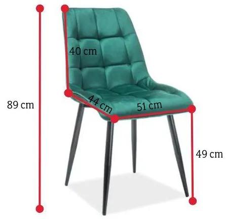 Jídelní židle CHIC Velvet, 51x89x44, bluvel 78/chrom