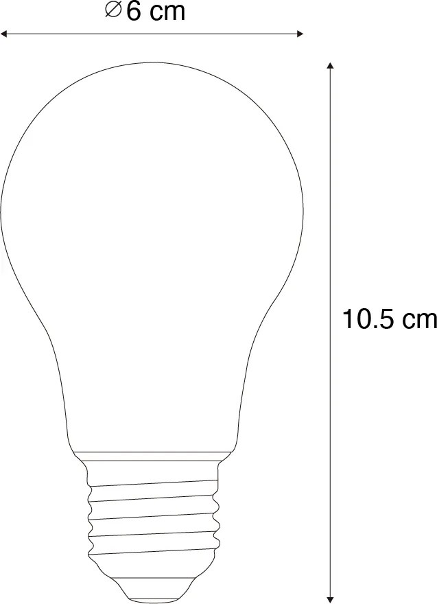 Sada 5 stmívatelných LED žárovek E27 A60 čirých 4,5W 500 lm 2700K