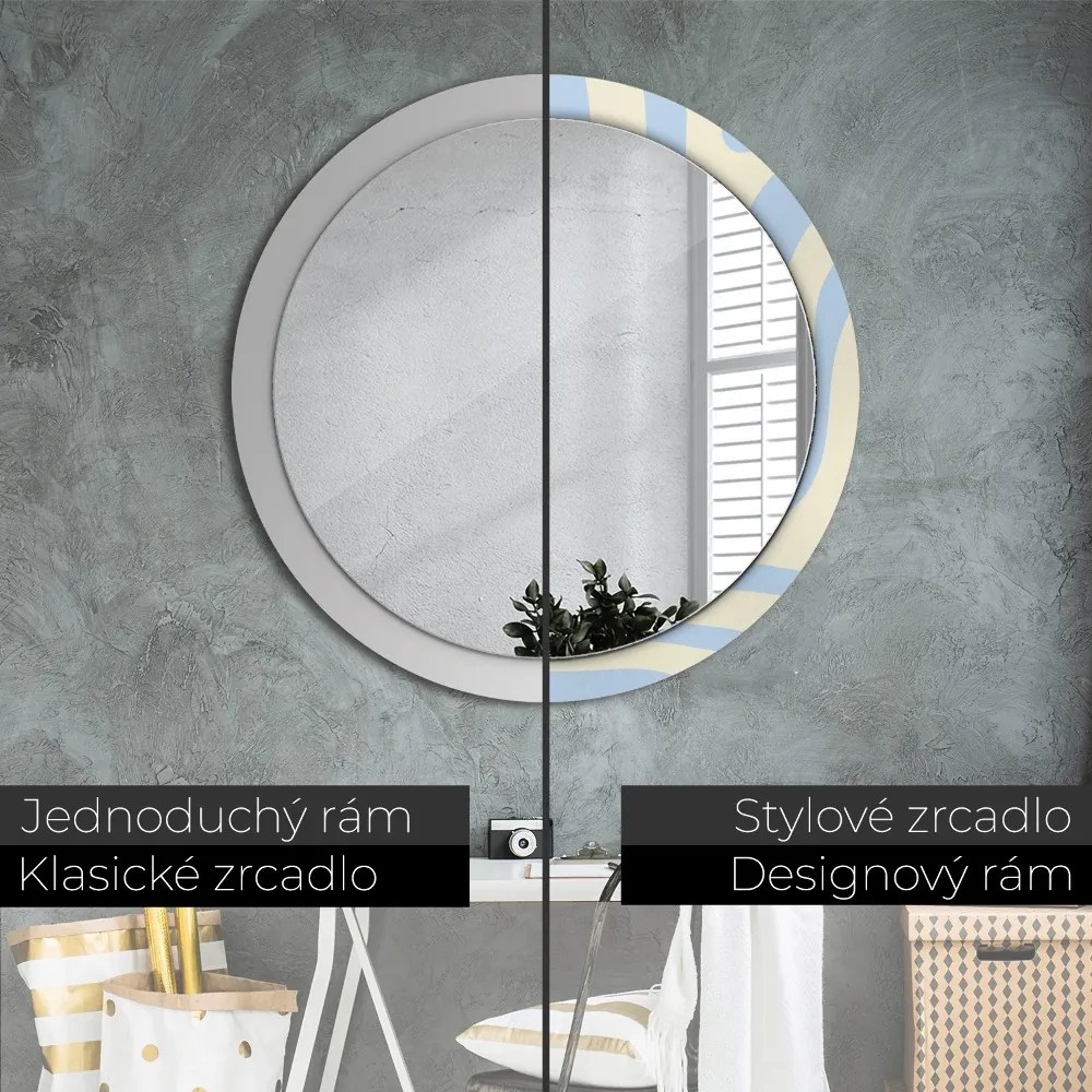Kulaté dekorativní zrcadlo Abstraktní tvar fi 100 cm