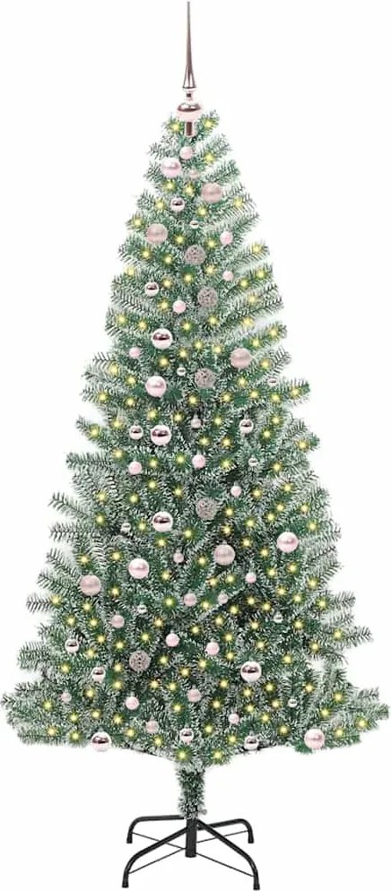Umělý vánoční stromeček se sněhem a LED osvětlením 240 cm 3396835