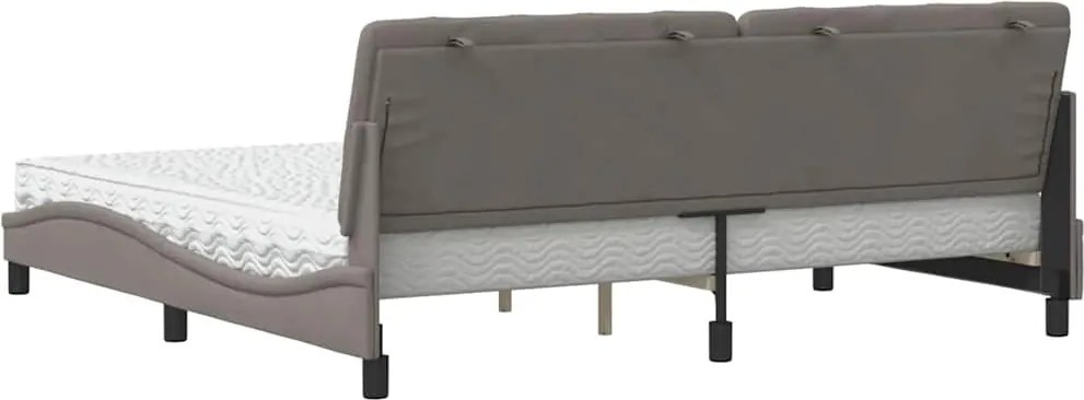 Postel s matrací taupe 200 x 200 cm textil 3310766