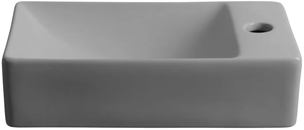 Sapho Sapho, MARGITHA keramické umyvadlo 38x22cm, otvor pro baterii vpravo, šedá, MGT3822GR