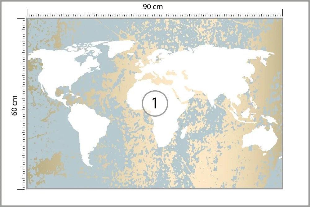 Fototapeta Mapa Světa Omyvatelný vlies 104x70.5