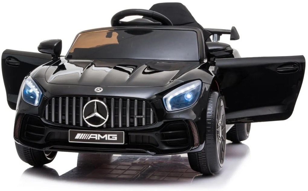 Dětské elektrické autíčko s dálkovým ovládáním BestBerg BBCC-50B – Mercedes-Benz AMG GT R / nosnost 25 kg / Li-Ion baterie / černá