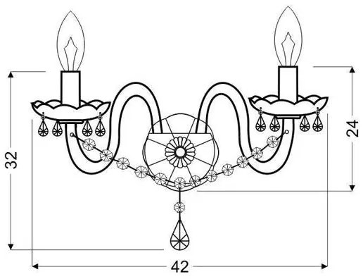 Nástěnné svítidlo MARIA TERESA 2xE14/40W/230V