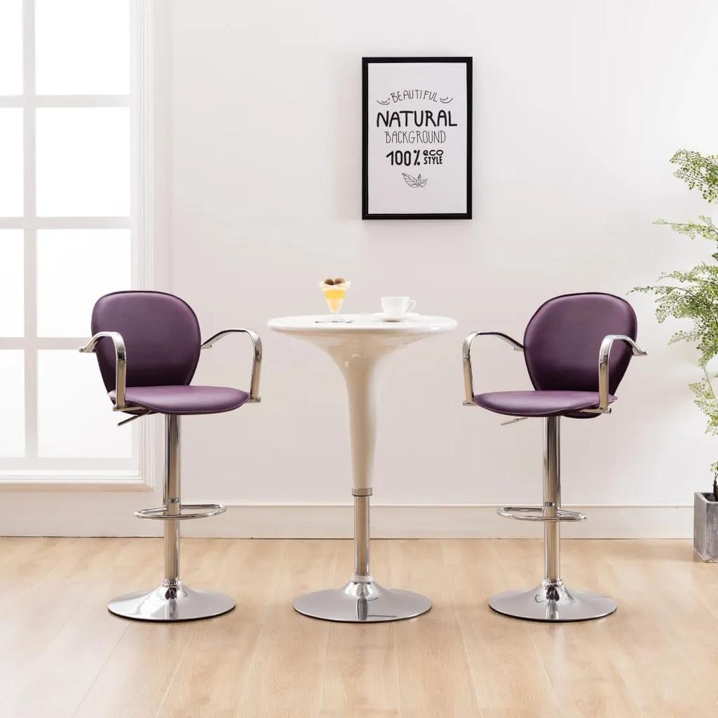 Barové stoličky s područkami 2 ks fialové umělá kůže,  249708