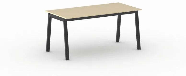 Kancelářský pracovní stůl PRIMO BASIC, černá podnož, 1600 x 800 mm, ořech