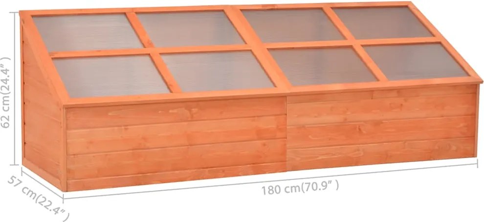 Skleník dřevěný 180 x 57 x 62 cm 170648