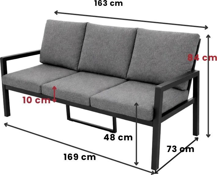 Doppler LIFE antracit - zahradní hliníková souprava