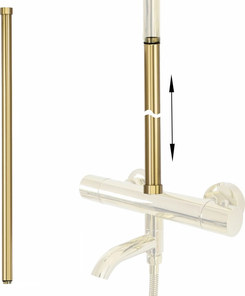 Prodloužení pro vanovou/sprchovou soupravu REA ø 22 mm - 60 cm, zlatá kartáčovaná