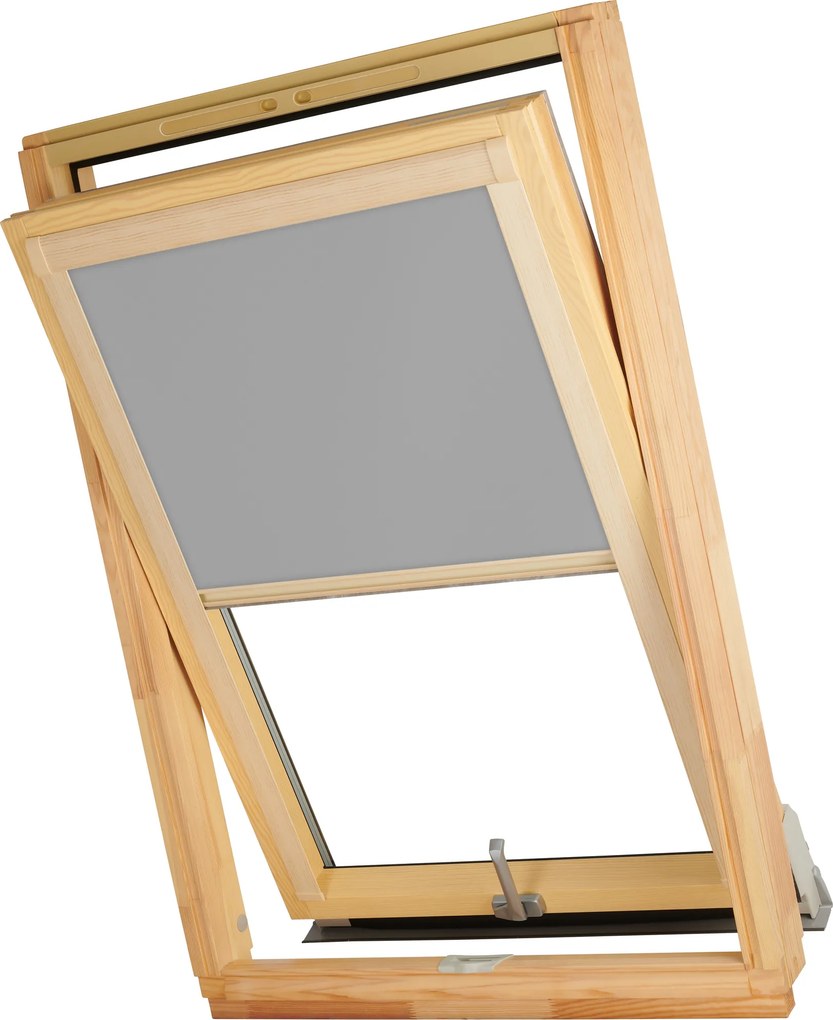 Dekodum Termoizolační roleta na střešní okno typu VELUX PK06/P06/406 Barva látky: Graphite Silver, Barva profilu: Bílá