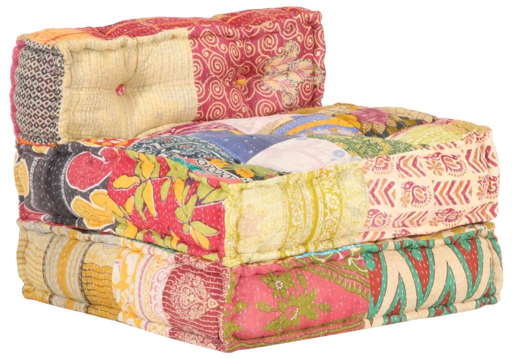 vidaXL Marketos Modulární pouf patchwork textil