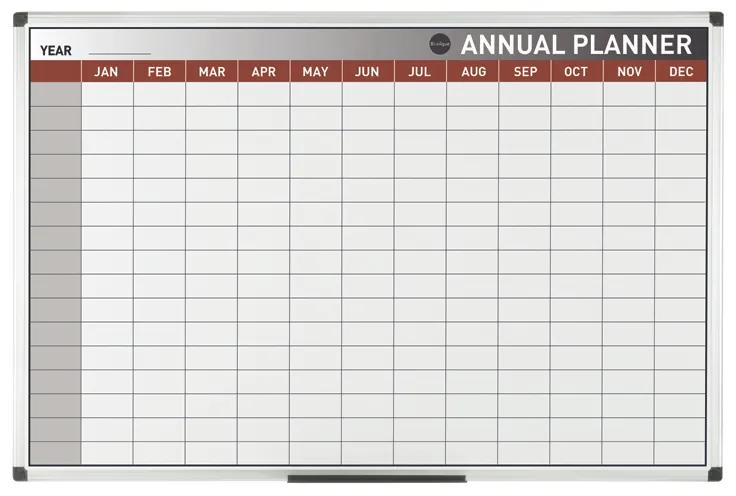 Bi-Office Roční plánovací tabule, magnetická, měsíce, 900 x 600 mm