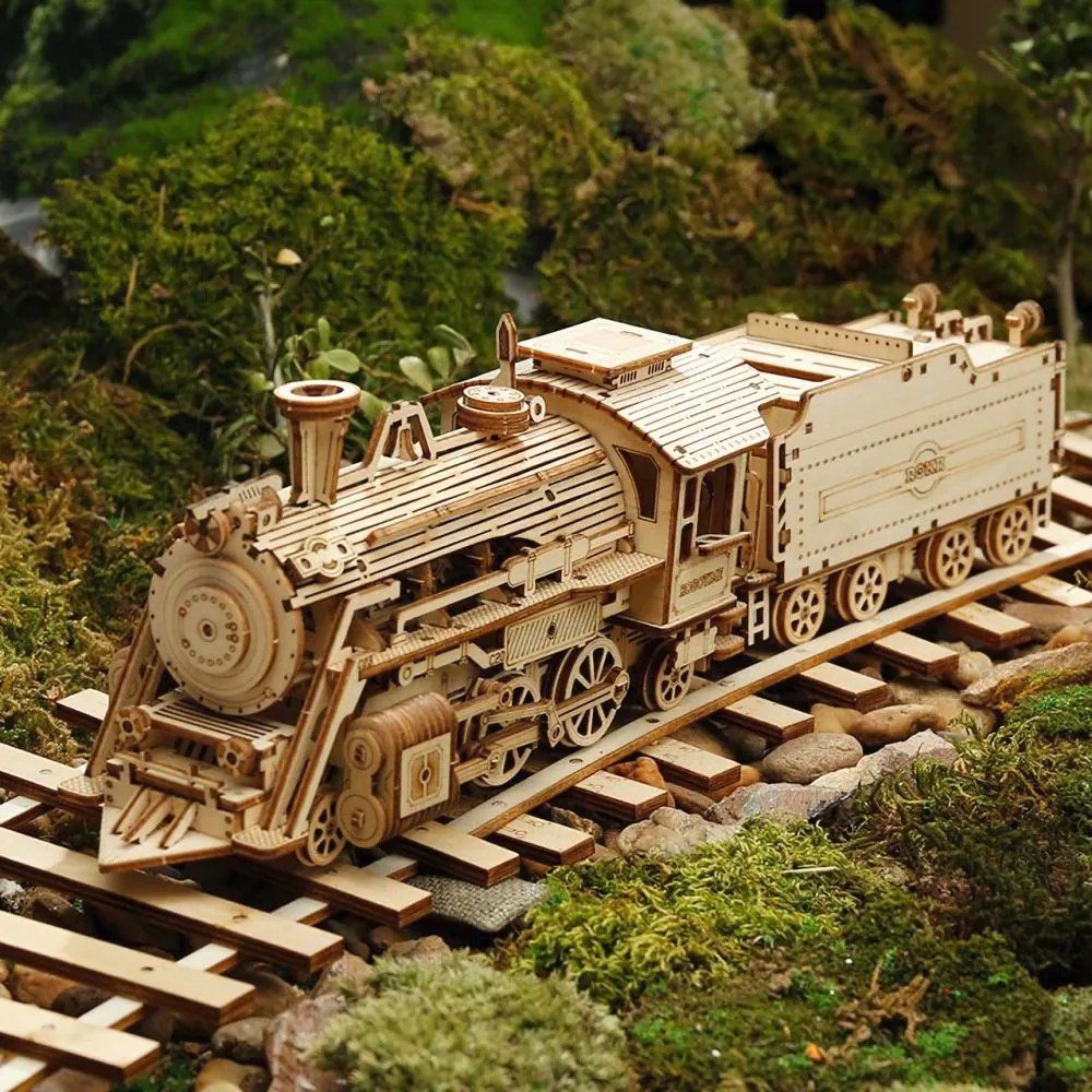 Robotime 3D dřevěné puzzle Parní lokomotiva Prime Steam Express 1:80 308 ks