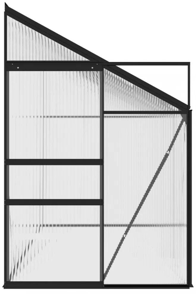 Skleník ke stěně polykarbonát Dekorhome 128x128 cm