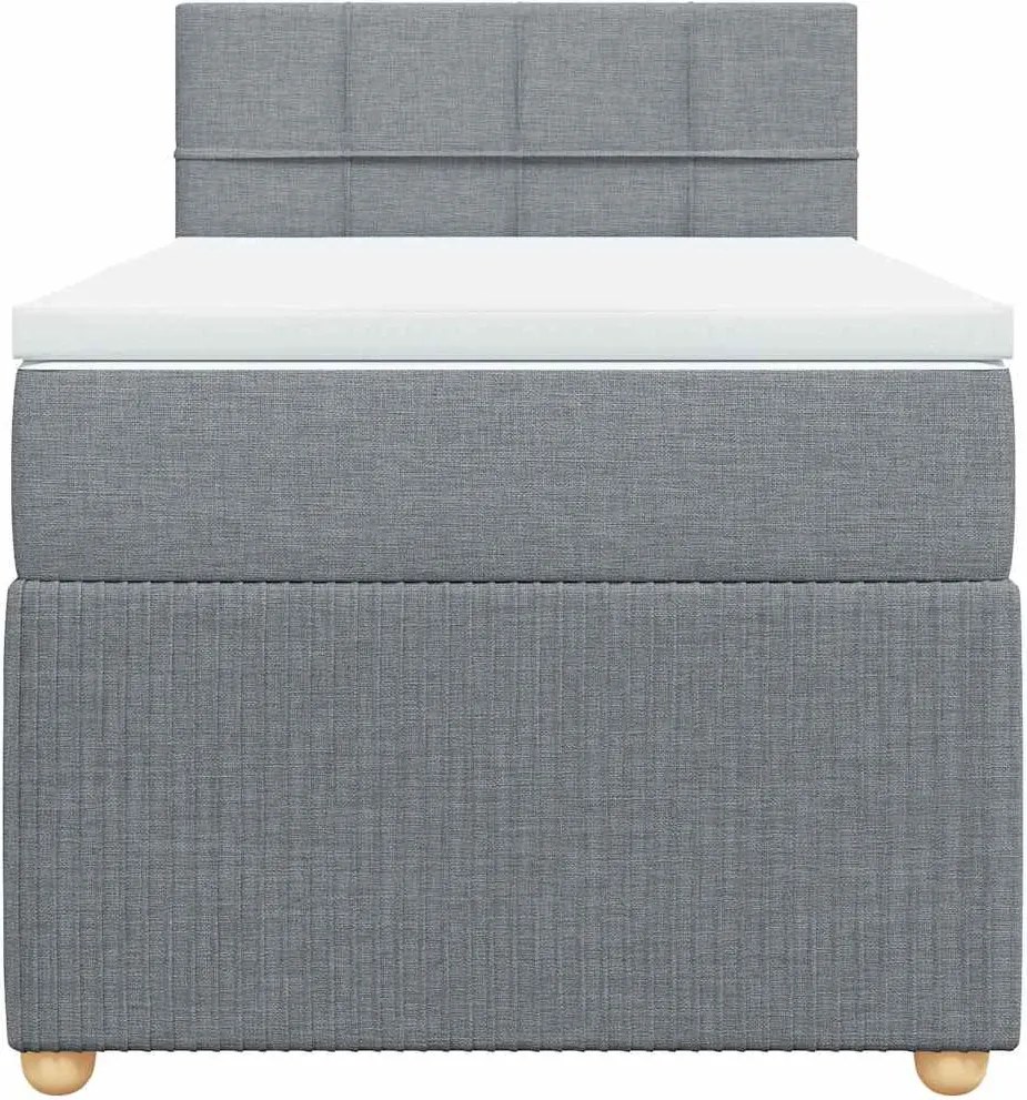 Box spring postel s matrací světle šedá 90x200 cm textil 3289639