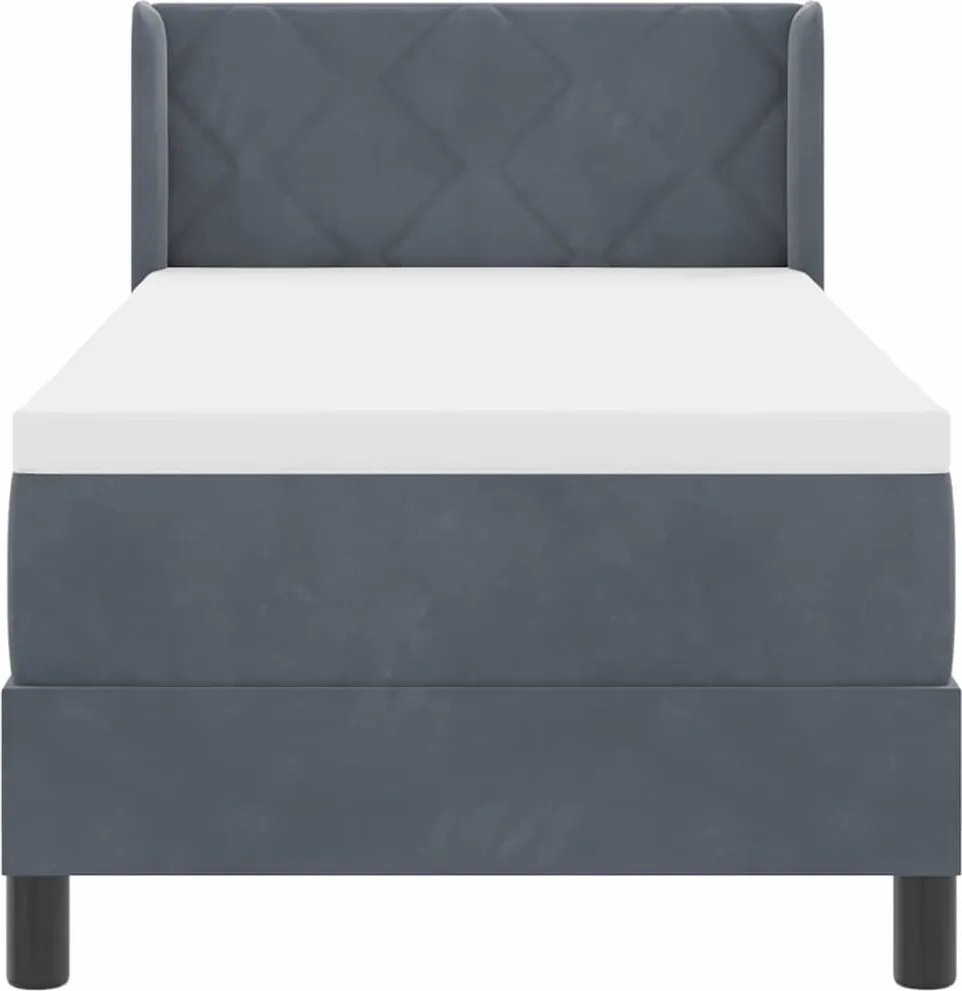 Postel s boxspringem s čelo Tmavě šedá 200 x 80 cm samet 3341493