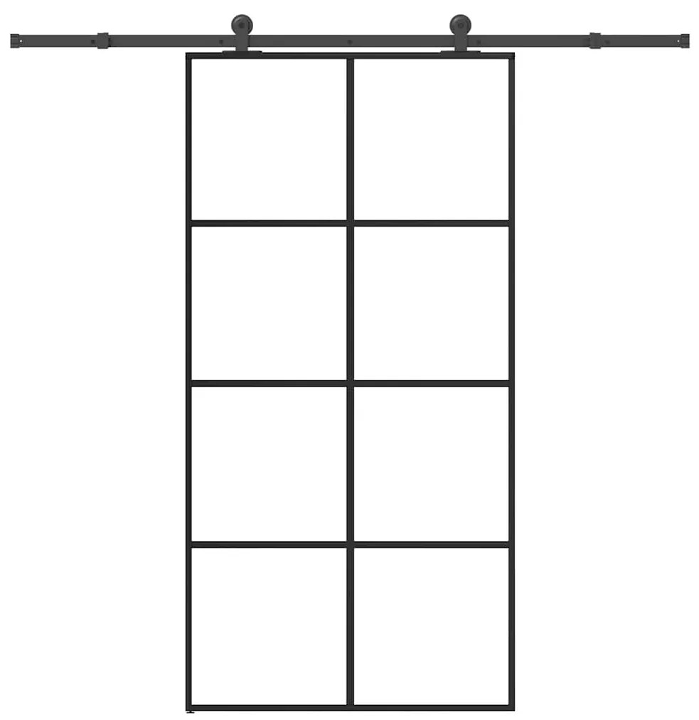 Posuvné dveře s kováním 102,5 x 205 cm ESG sklo a hliník