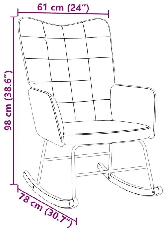 Křeslo relaxační, houpací, kov černý, dřevo tmavé, látka bordó, NoBi VASCO 2