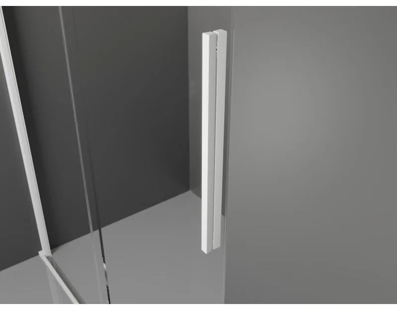 Mexen Velar, posuvné dveře do otvoru 100x200 cm, 8mm čiré sklo, bílý profil, 871-100-000-01-20