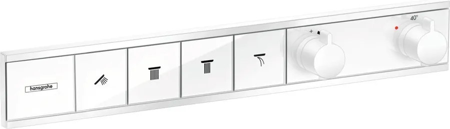 Hansgrohe RainSelect, baterie pod omítku na 4 spotřebiče, matná bílá 15382700
