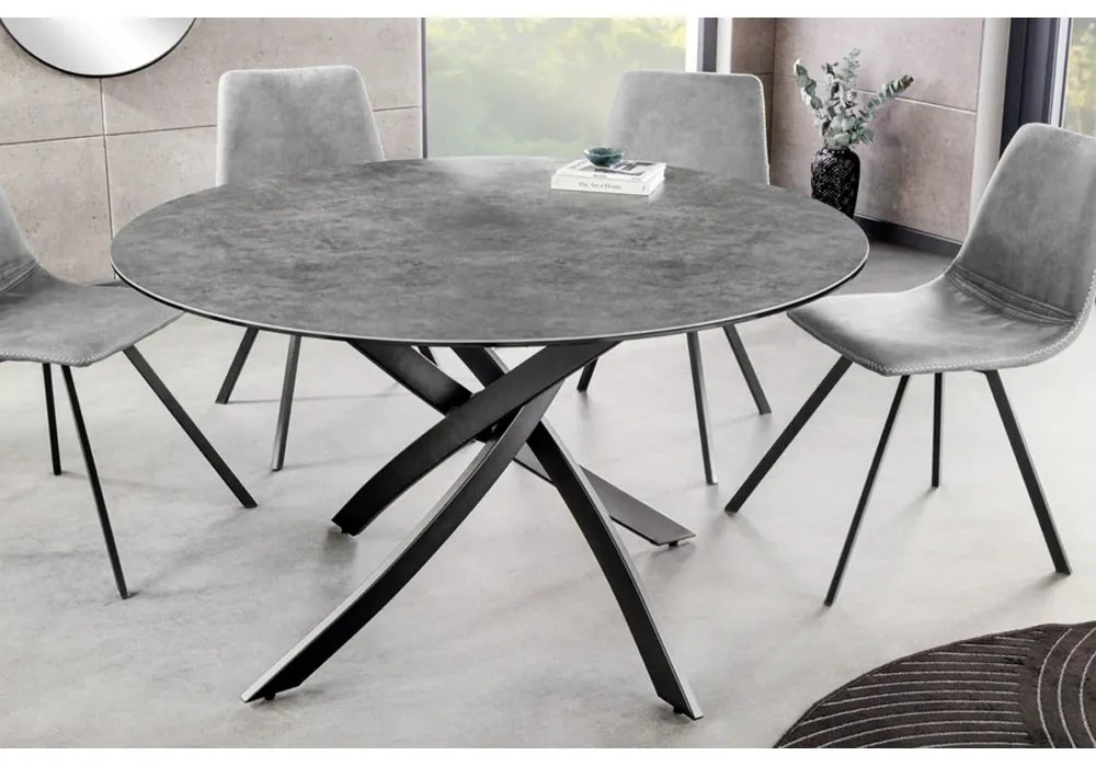 Massive home | Kulatý jídelní stůl ALPINE ANTRACIT 120 CM keramika