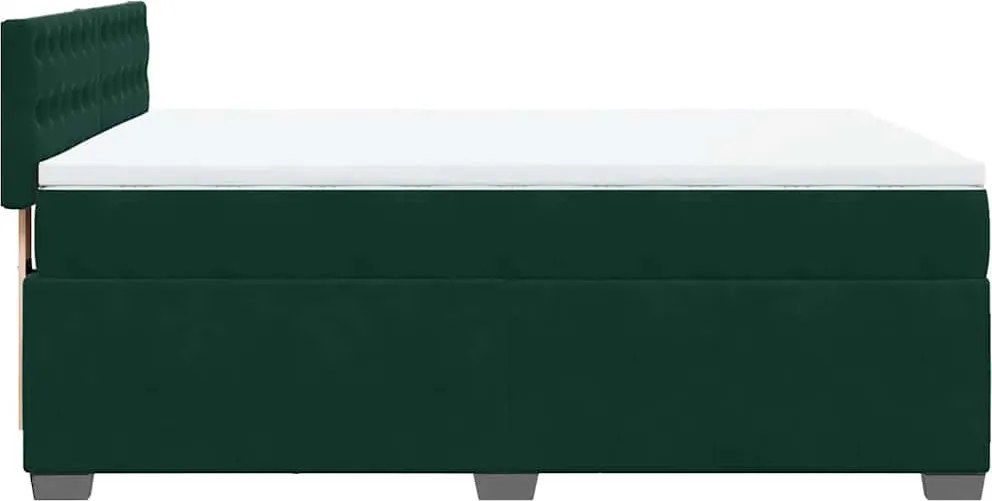 Box spring postel s matrací tmavě zelená 160x200 cm samet 3288669