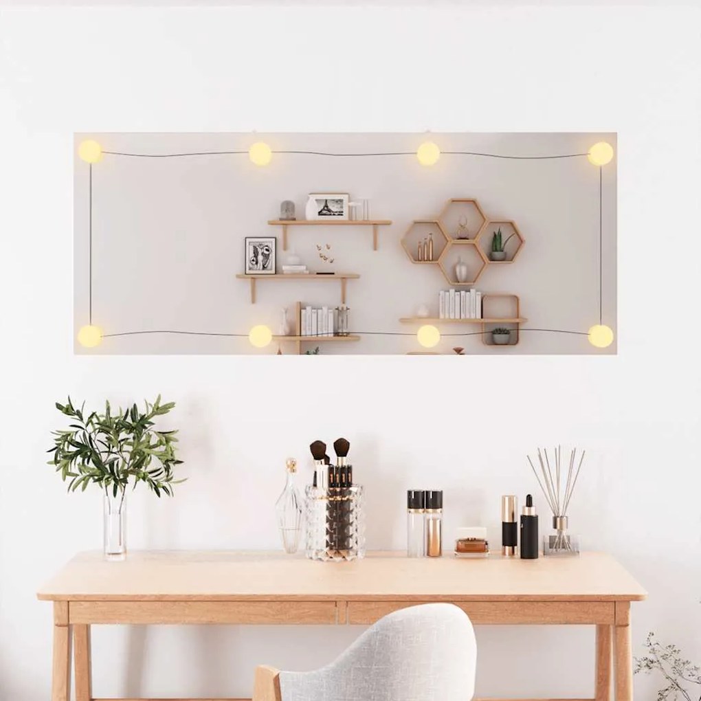 Nástěnné zrcadlo s LED osvětlením 40 x 100 cm sklo obdélníkové 3189154
